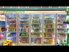 대형 슈퍼마켓 상업적 버티컬 글래스 문 냉장고 리모트형