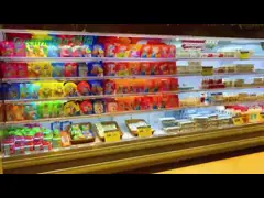 China Large Capacity Supermarket Black Multideck Open Chiller With LED Auto Defrost for sale