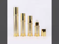 China Plastic AS Gold Aluminum Bottles 10ml - 30ml Airless Pump Bottle for sale