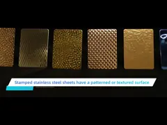 China Golden Color SS 304 Sheets Water Ripple Hammered Stamped Decorative Stainless Steel Plate for sale