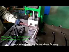 Pipe punching machine for arc shape forming