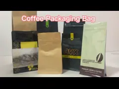 Kraft paper coffee pouch coffee bean packaging mylar flat bottom bags