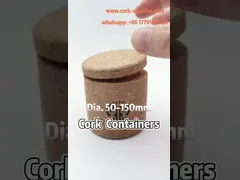 China Dia. 8cm Cork Storage Box Cylindrical Round Shaped With Cork Lid for sale
