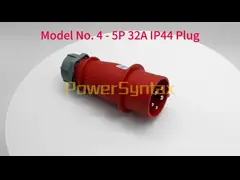 Professional 32a 5 Pin 3 Phase Plug , 220 - 250 V Nylon PA 32 Amp 5 Pin Plug