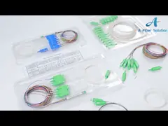 China 1×4 SC APC Fiber Optic Splitter , Mini Type PLC 4 Way Splitter For Cable TV for sale