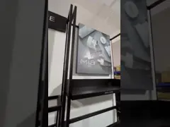 China Customized Durable Metal Cosmetic Display Shelves With Big Cab Lightbox for sale