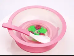 plastic baby feeding bowl with spoon
