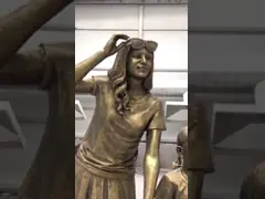 China Bronze Statue Reading Book Decorative Metal Sculpture Reading Garden Statues for sale