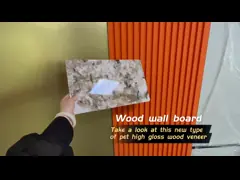 PET Bamboo Charcoal Wood Veneer high gloss marble Interior decoration wall panel