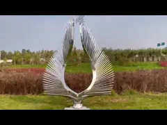 China Versatile And Durable Metal Feather Sculpture With Lights Suitable For Office Lobby Hotel Entrance for sale