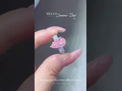 pear shape lab created pink diamond ring
