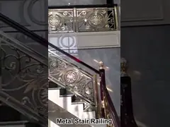 China Oxidation Modern Stainless Steel Staircase Railing Golden SS Staircase Railing for sale