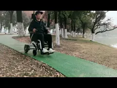 Brush Motor Light Foldable Wheelchair With Rigid PU Tyre 6km/H