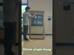 China Ventilation Glass Apricot UPVC Single Hung Window Vertical Sliding Design for sale