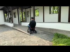 Handicapped Foldable Electric Wheelchair Lightweight Aluminum