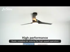 Lower Noise Led Ceiling Fan Design 3 Black Blades Modern Living Room Fan