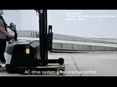 China Rider Battery Operated electric Reach Truck , Multi Directional Reach stacker 5000lbs for sale