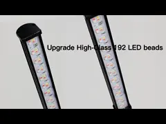 Long rectangular 4 heads black table clip lamp with LCD screen