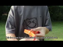 Silicone Imitation Leather Dog Collar And Leash Set Custom Waterproof Durable Adjustable