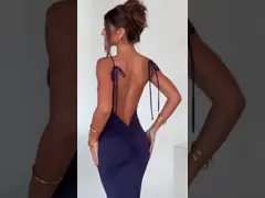 Sexy backless fashion pleated lace-up hip wrap evening gown