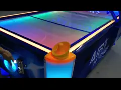 Blue theme neon lighting coin operated air hockey table with ticket outlet