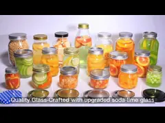 China Custom Glass Jar Wide Mouth Mason Jars 8 Oz 16 Oz Glass Jar Set for sale