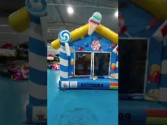 Candy Themed PVC 3x3m Kids Inflatable Bounce House Indoor Jump House Bounce