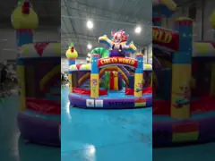 EN14960 Inflatable Combos Clown Themed PVC 5.2x5m Toddler Bounce House