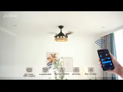 Rope Cage Hidden Blade Ceiling Fan Light With Remote Control Dc Motor