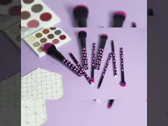 Makeup Brush Set With Synthetic Hair and Plastic Handle