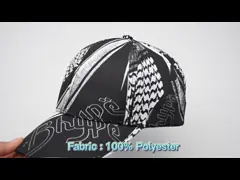 100% van de de Douane Volledige Sublimatie van het polyester de Zwarte Honkbal GLB Hoed van het de Drukhonkbal