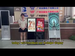 55 43 Inch Indoor Stand Totem Kiosk Portable Poster Touch 4k Digital Signage