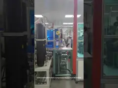 Production photos of automotive air conditioning accessories, electric vehicle AC compressor worksho