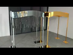 Shiny gold or silver wedding centerpieces metal stand