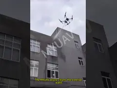The MYUAV drone cleans the exterior walls