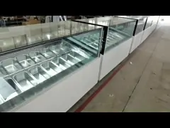 China Commercial 16 Pans Ice Cream Display Freezer Ice Cream Dipping Cabinet Freezer for sale