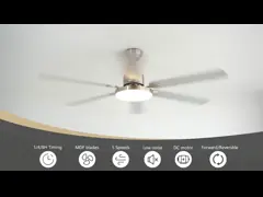58 Inch Bedroom Ceiling Fans With Lights Reversible Silent DC Motor MDF Blade