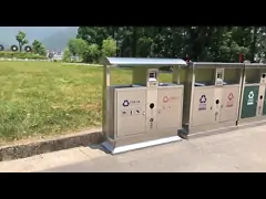 China Stainless Steel Waste Bin Outdoor Metal Recycling Trash Bins For Sale for sale