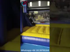 Fireproof Commercial Inflatable Bouncer Moonwalk Cartoon Theme With Rotary Slide Combo