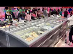 China Automatic Defrost Supermarket Island Freezer CFC Free Refrigerant High Efficiency for sale