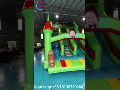 China Commercial Grade PVC Inflatable Dry Slide With Pillar Colorful Inflatable Double Slides For Kids for sale