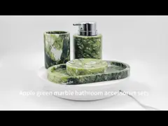 Apple set di accessori per il bagno in marmo verde con testa pompa jumbo cromata