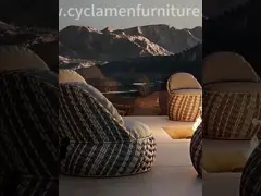 Nordic Simple Patio Courtyard PE Rattan Aluminum Sofa And Table Set