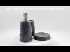 Accessori da bagno in marmo di travertino nero che assumono una forma conica