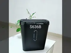 S636B 5 sheets A4 strip cut paper shredder with 10L bin volumn for home office