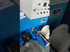 Double-head take-up machine with tension traction and automatic wire arrangement.