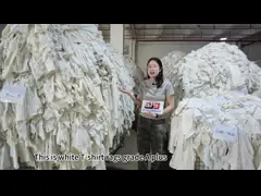China All-purpose High Cotton Content White Printed T Shirt Clothing Rags Recycled Custom Shop Cleaning Cloth Used T Shirt Rag for sale