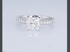 Princess Design Ring White Lab Grown Diamonds Ring Classic Design Daily Style