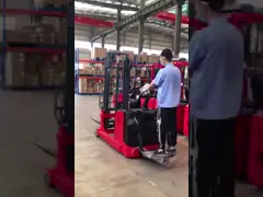 China AC Motor Rider 2.0tons Electric Stacker Truck / Reach Pallet Stacker for sale