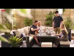 Restaurant Outdoor Light Luxury PE Rattan Sofa Set Patio Waterproof Metal Furniture